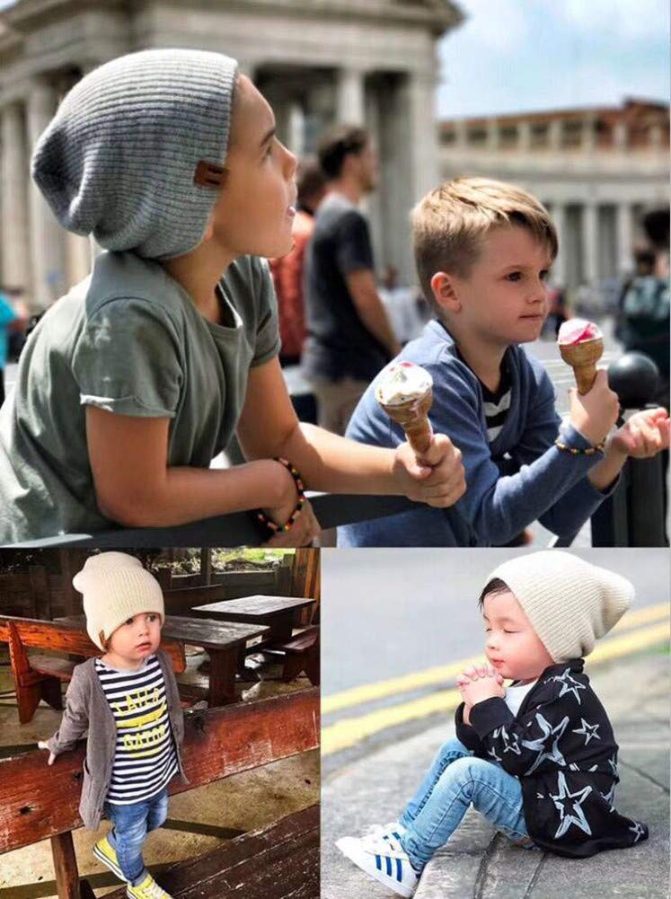 QandSweat Baby Boy's Hat Kids Cool Knit Beanie Hats Toddlers Caps Vertical Tail Style 1-5T (Knitted)