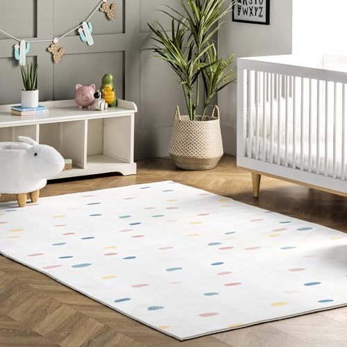 nuLOOM Calla Kids Polka Dot Nursery or Playroom Area Rug, 4x6, Multi