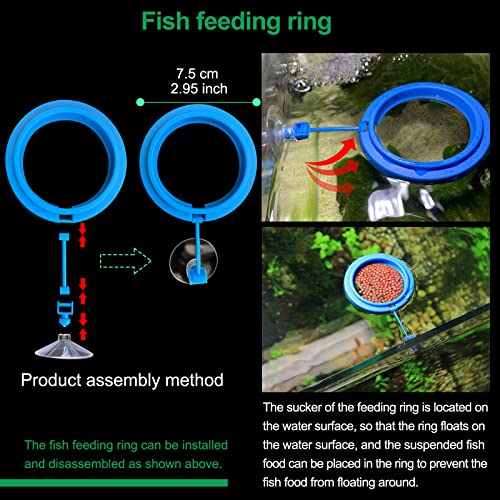 11.8 Inch Shrimp Feeding Tube with Shrimp Feeding Dish,Shrimp Feeding Bowl with Suction Cup,Feeding Tube Cleaning Brush,Aquarium Feeder with Bulb,Feeding Ring,Aquarium Sucker Feeding clamp,Fish net