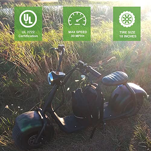 2000w Motor Lithium Electric Scooter for Adults, Fat Tire Electric Scooter with Seat, LCD Display, Bright LED Headlight, Hydraulic Front and Rear Brakes and Wide Deck