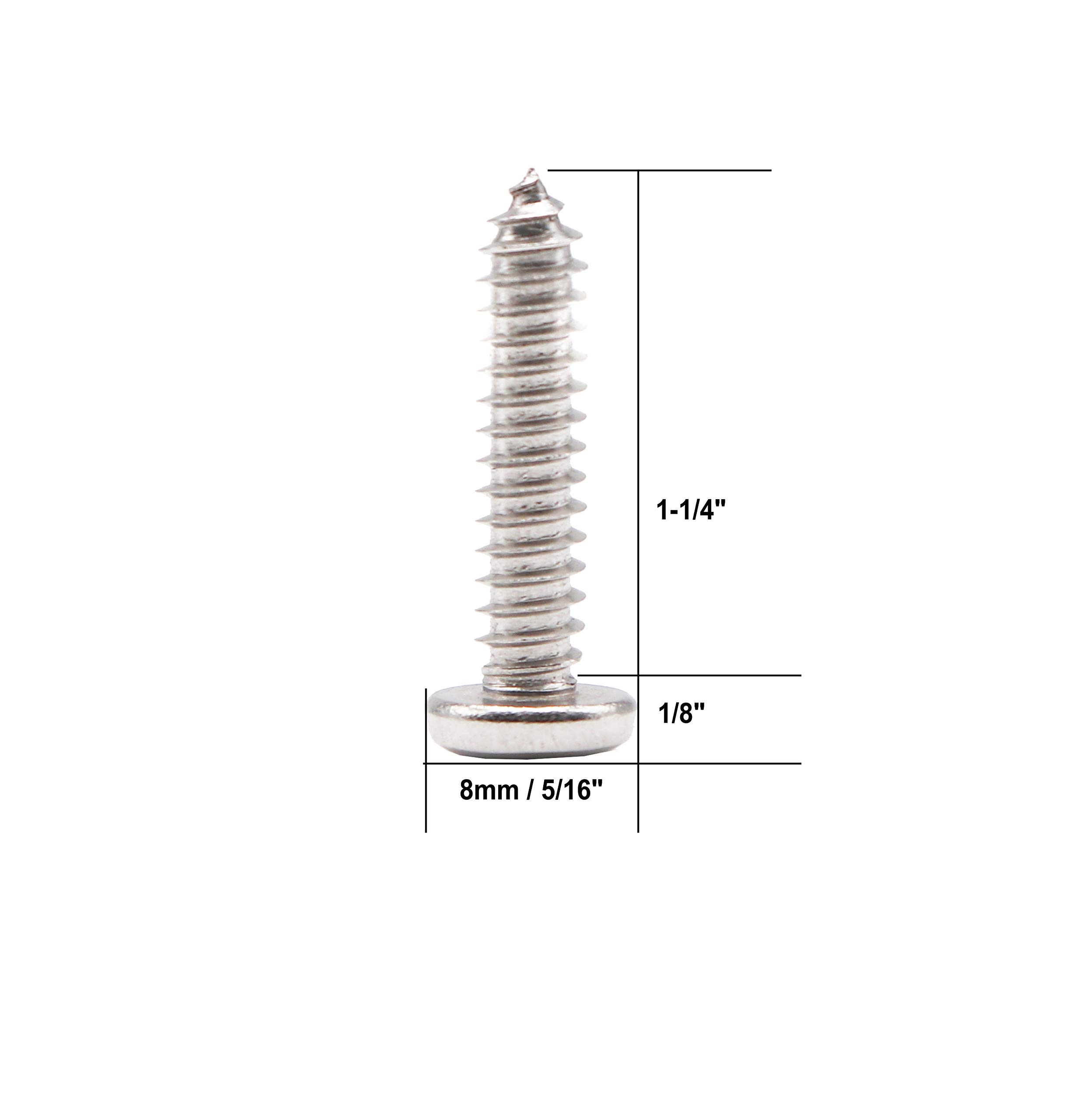 binifiMux 30pcs #8 1-1/4" Torx in Pin Head Tamper Proof Security Self Tapping Sheet Metal Screws with T20 Wrenh Key 304 Stainless Steel