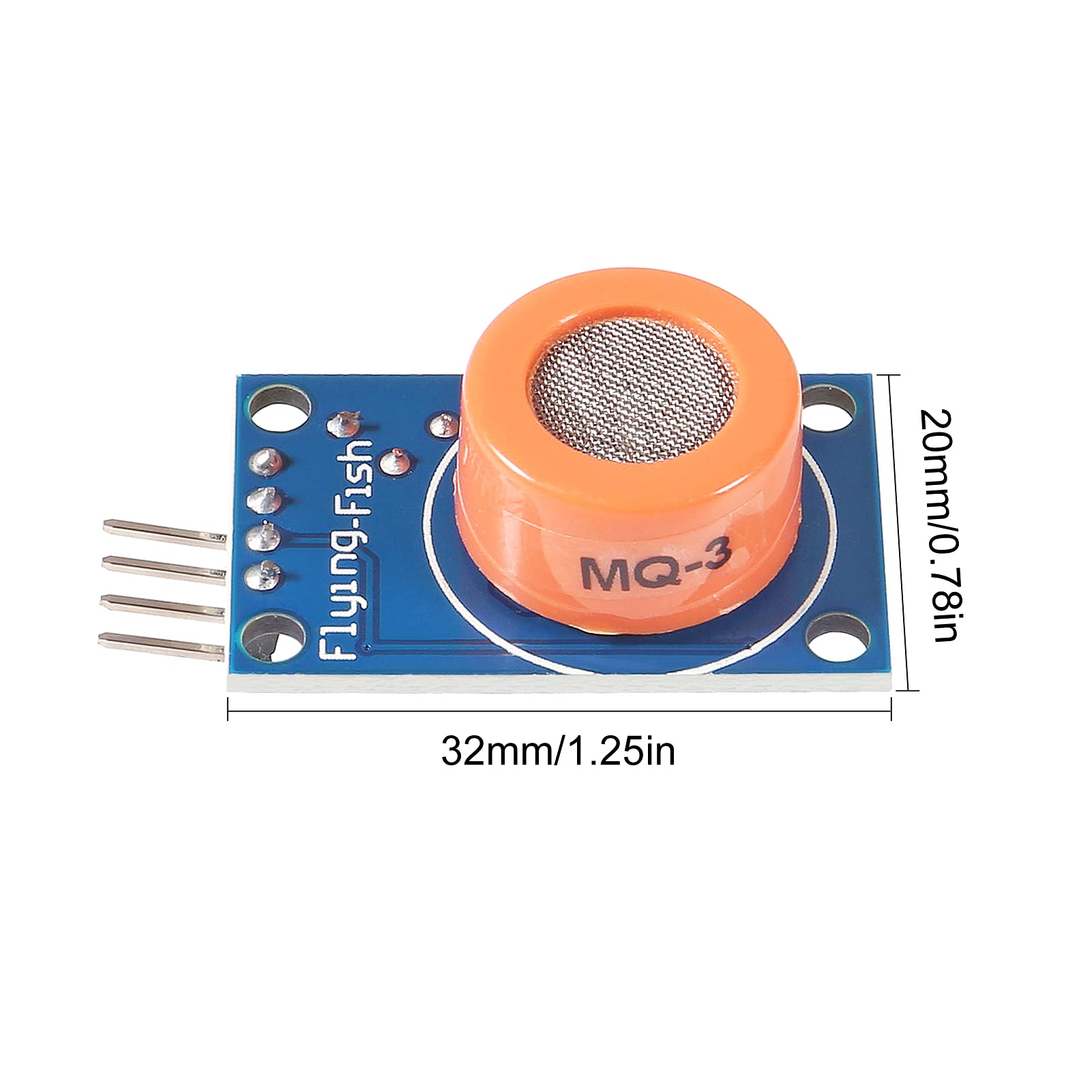 ACEIRMC 5pcs MQ-3 MQ3 Alcohol Sensor Module Breath Gas Detector Ethanol Detection Module for Arduino Raspberry Pi ESP8266 MQ3 5V DC (MQ-3)