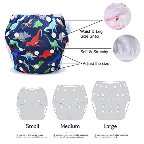 storeofbaby Water Diapers Reusable for Baby Boys Soft Dinosaur Swim Underwear