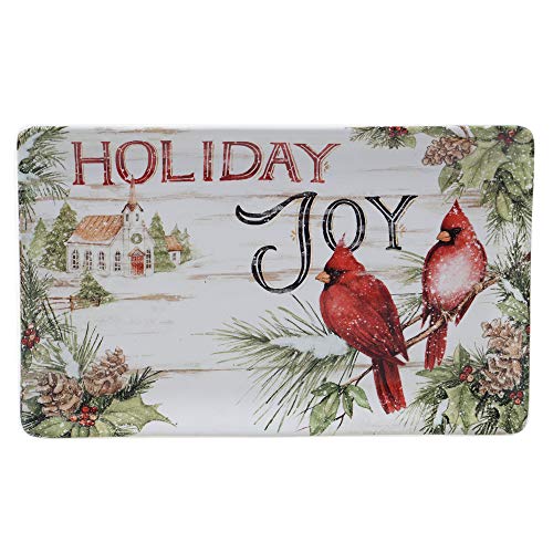Certified International Evergreen Christmas Rectangular Platter, Multicolored