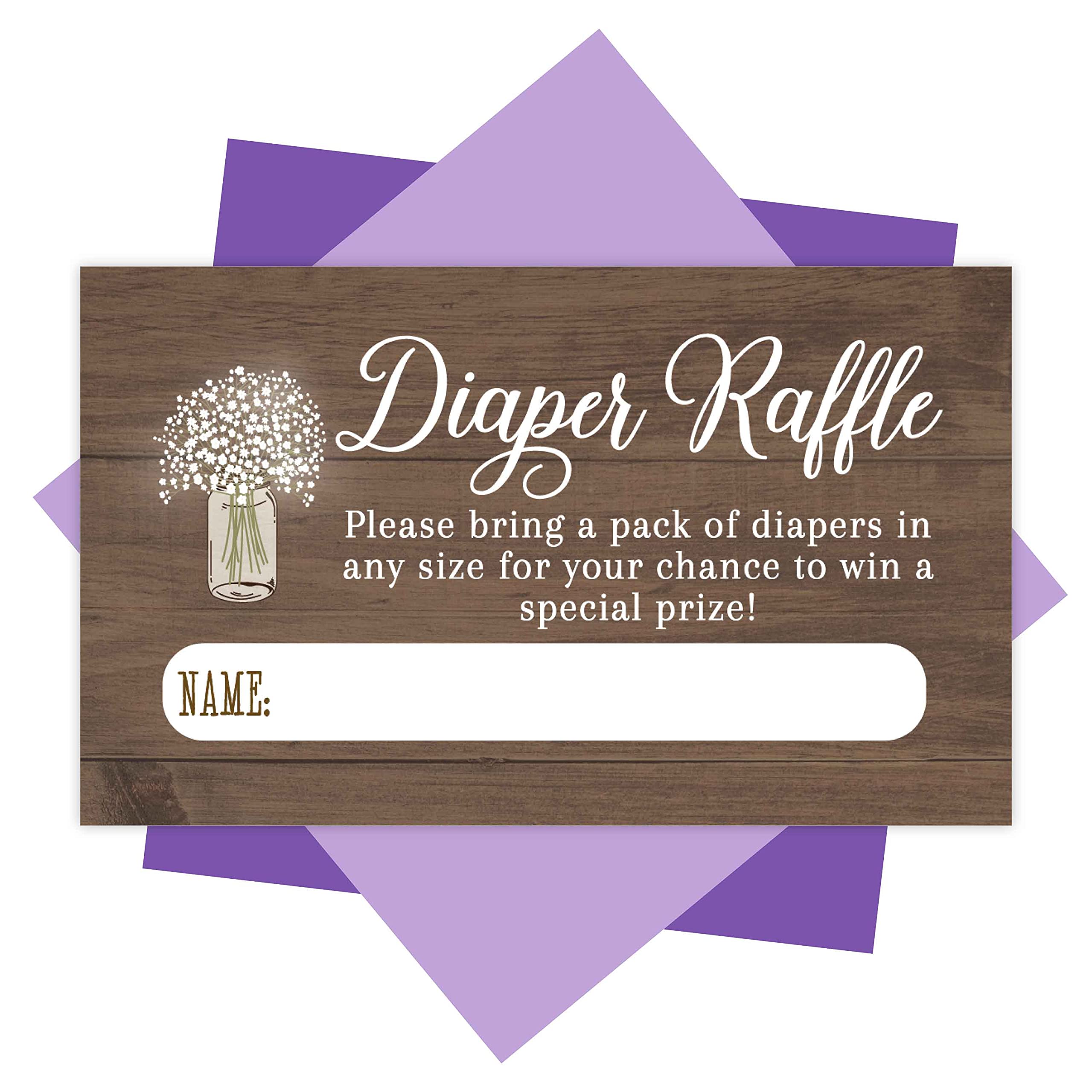 25 Baby Shower Diaper Raffle Tickets For Baby Shower Games To Play - Rustic Baby Shower Games Gender Neutral, Diaper Raffle Cards, Baby Raffle Tickets, Baby Shower Invitation Inserts, Baby Shower Idea