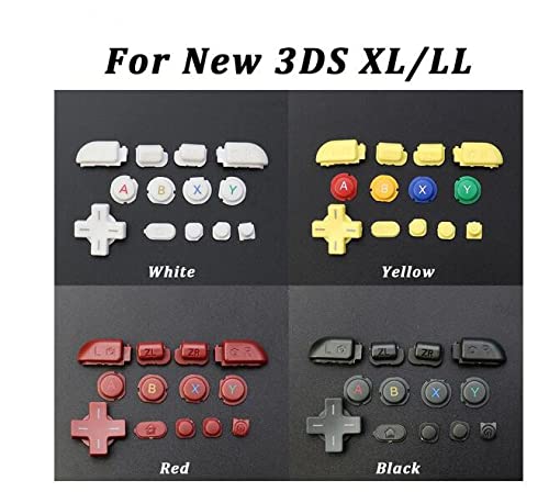 15 PCS Replacement L R ZR ZL Buttons ABXY Buttons Home Button Start Button Power Select Button D Pad Set for New 3DS XL New 3DS LL Console White