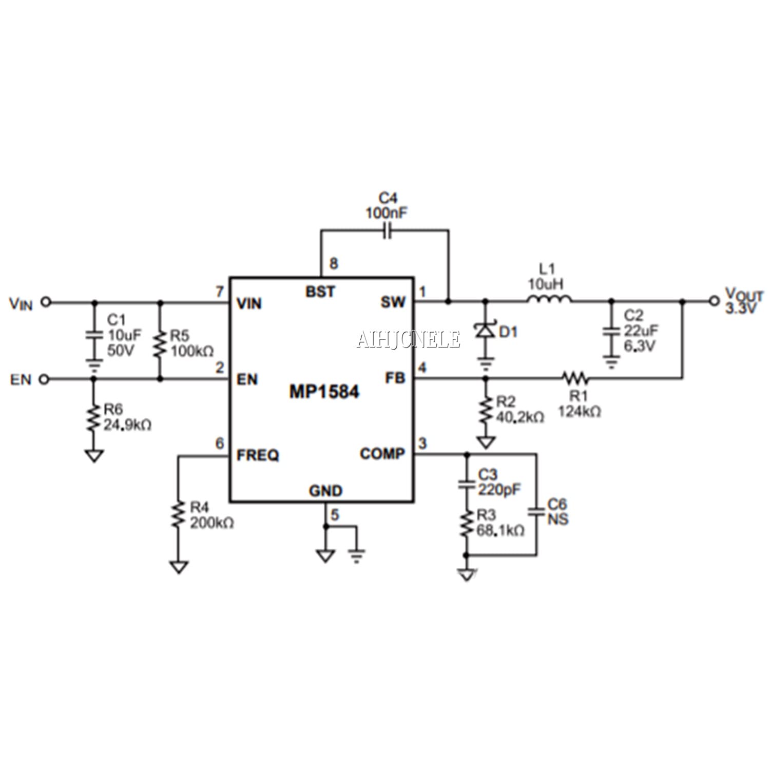 AIHJCNELE 5pcs MP1584 MP1584EN 3A Mini DC-DC Buck Converter 4.5V~28V to 0.8V~20V Adjustable Step Down Power Module Better Than LM2596 with Crocodile Clips Cable for Arduino Raspberry Pi