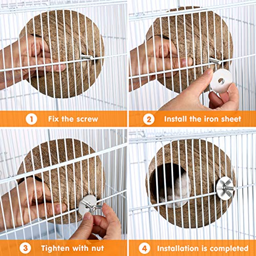 POPETPOP Nest for Birds Winter Warm Bird Nest House Natural Coconut Shell Simulation Birdhouse Grass Bird Hut Parakeet Nesting Box (No Blanket