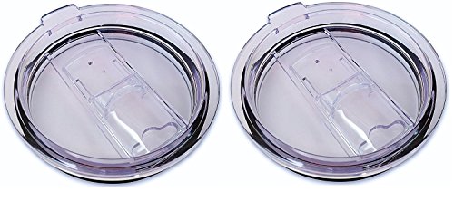 2 Replacement Lids for 20oz Stainless Steel Tumbler Travel Cup - Fits OF 3.2 INCH Yeti Rambler RTIC and others- Sliding(Transparent)
