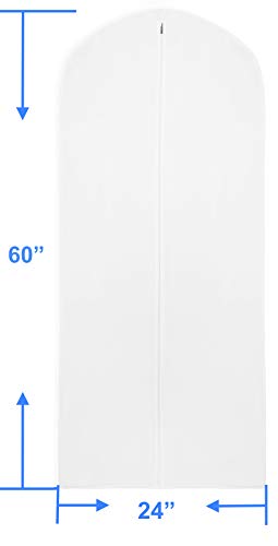 6 Pack - SimpleHouseware 60-Inch Translucent Garment Bags with Zipper for Suits, Dresses, Costumes, Uniforms