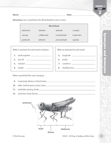 180 Days™: Reading, Vocabulary/Language for 6th Grade Practice Workbook for Classroom and Home, Cool and Fun Practice Created by Teachers (180 Days of Practice)