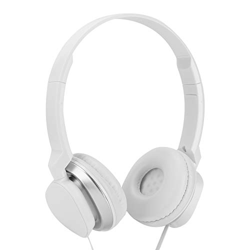 070 Over Ear Headset, Stereo Sound Earphone with Mic, Gaming Overhead Headphone, Stereo Sound Quality Headset,(White)