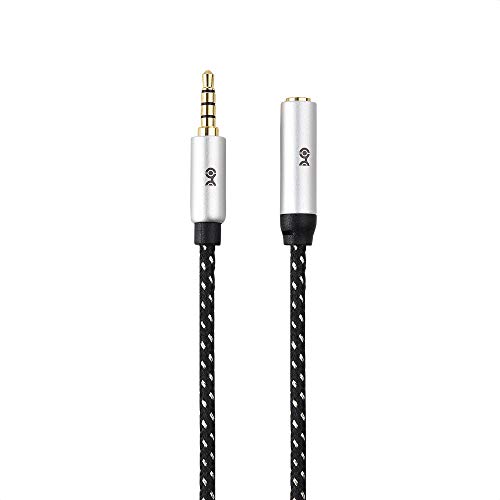 Cable Matters 2-Pack Headset Extension Cable 6 ft (3.5mm Extension Cable/TRRS Extension Cable, Gaming Headset Extension Cable) with Mic Support in Black - 6 Feet