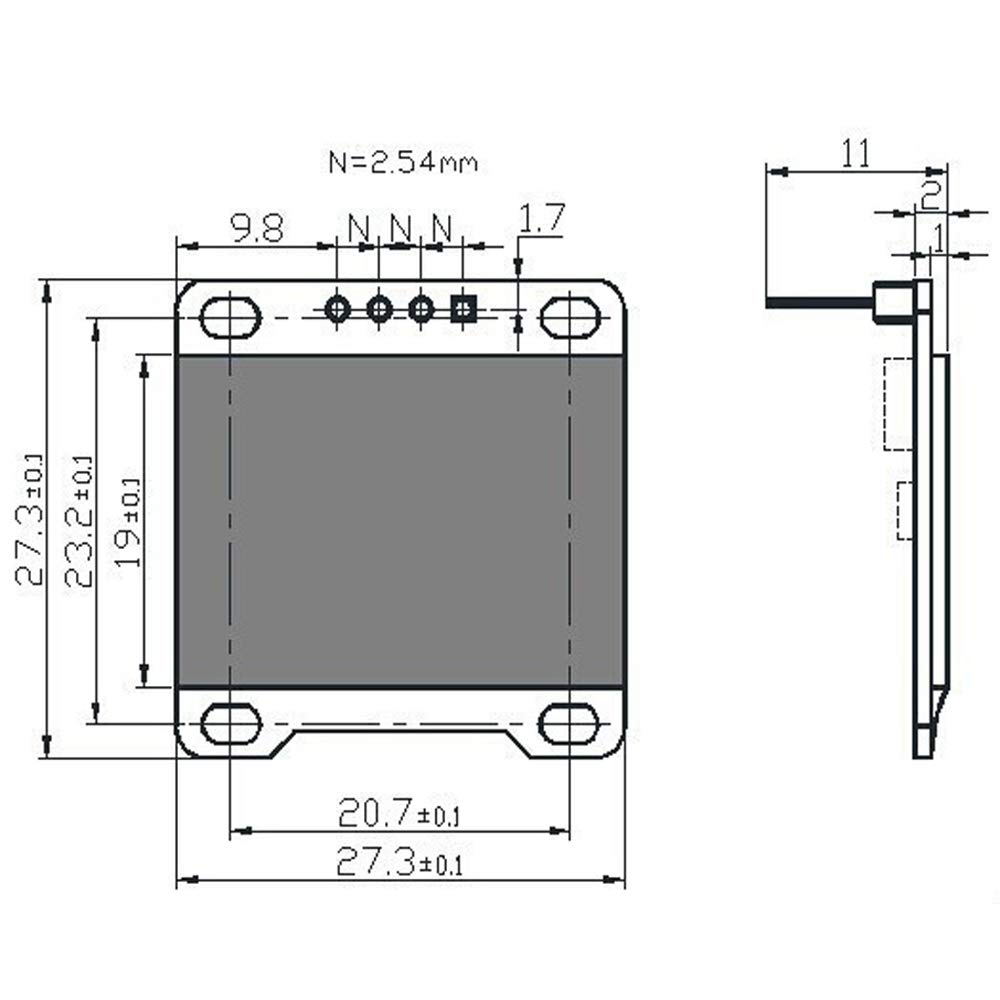 5PCS 0.96 OLED Display Module IIC 128 x 64 Pixel 12864 OLED White I2C 0.96inch OLED Display IIC Serial with SSD1306 Chip for Raspberry Pi