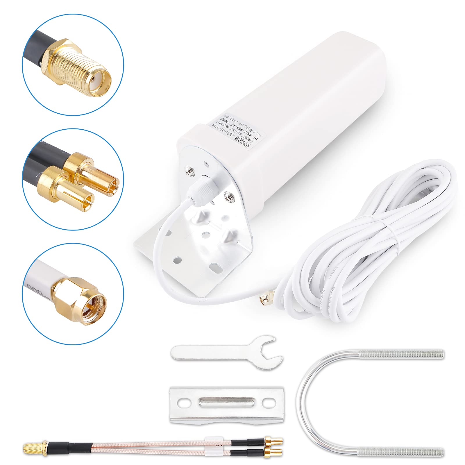 4G LTE Antenna: 4G Antennas Outdoor Dual SMA Male 3G / 4G / LTE Omni-Directional SMA Antenna for Router Mobile Hotspot Wireless Home Phone