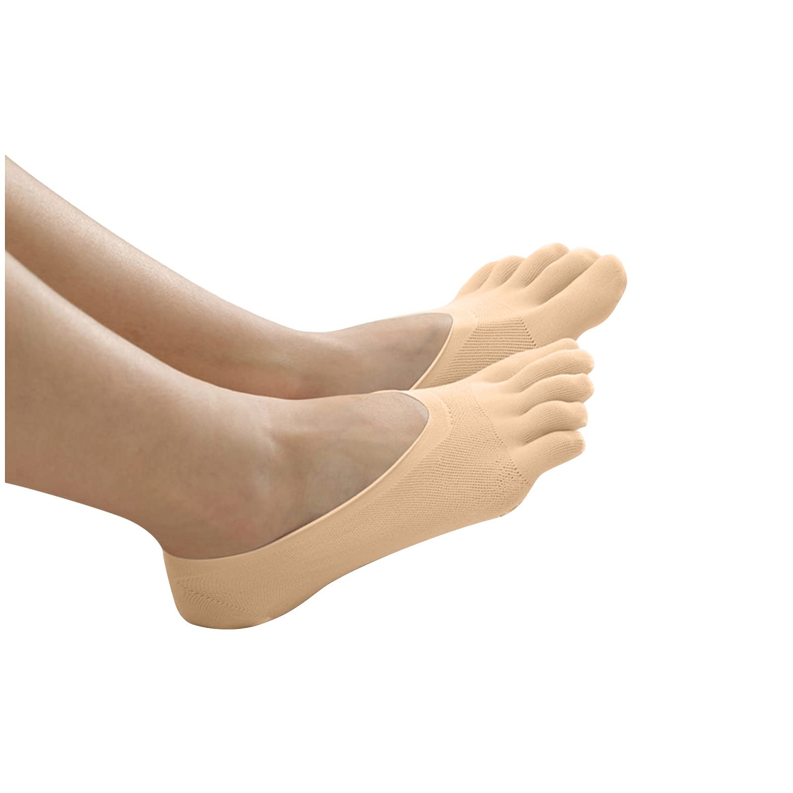 1/5/6 Pairs Five Toes Socks for Women,Athletic Orthopedic Compression Socks Toe Separated Low Cut Liner with Gel Tab