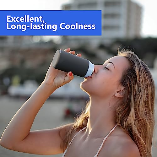 25 Pack Black Blank Slim Can Cooler Sleeves, Customizable Bulk Sublimation Can Coolers, Extra-Thick Collapsible Drink Insulator Sleeve, Beer Can Coolers for Party Beverages, PartyPrints