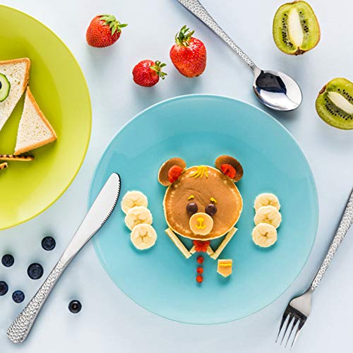 12-Piece Kids Toddler Fork Set, HaWare Stainless Steel Preschooler Utensils Mini Flatware Set, Hammered Pattern(Adult Look) Cutlery, BPA Free and Dishwasher Safe