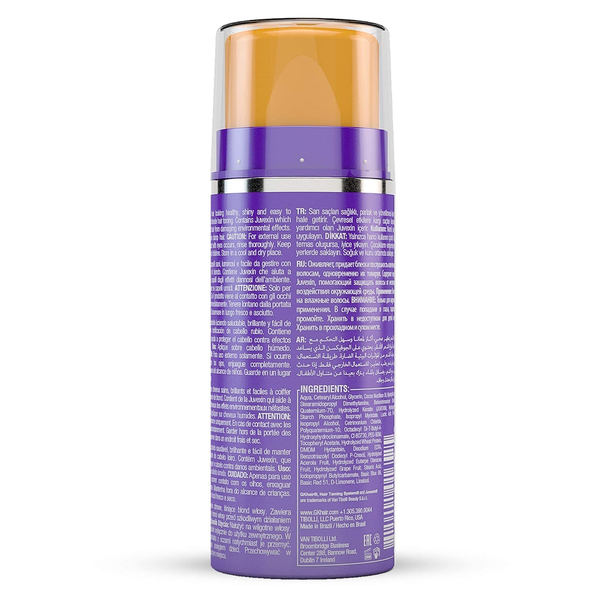 GK HAIR Global Keratin Purple Shampoo/Toner Silver Bombshell 280ml I Leave In Bombshell Cream (100ml/ 3.4 fl. oz)