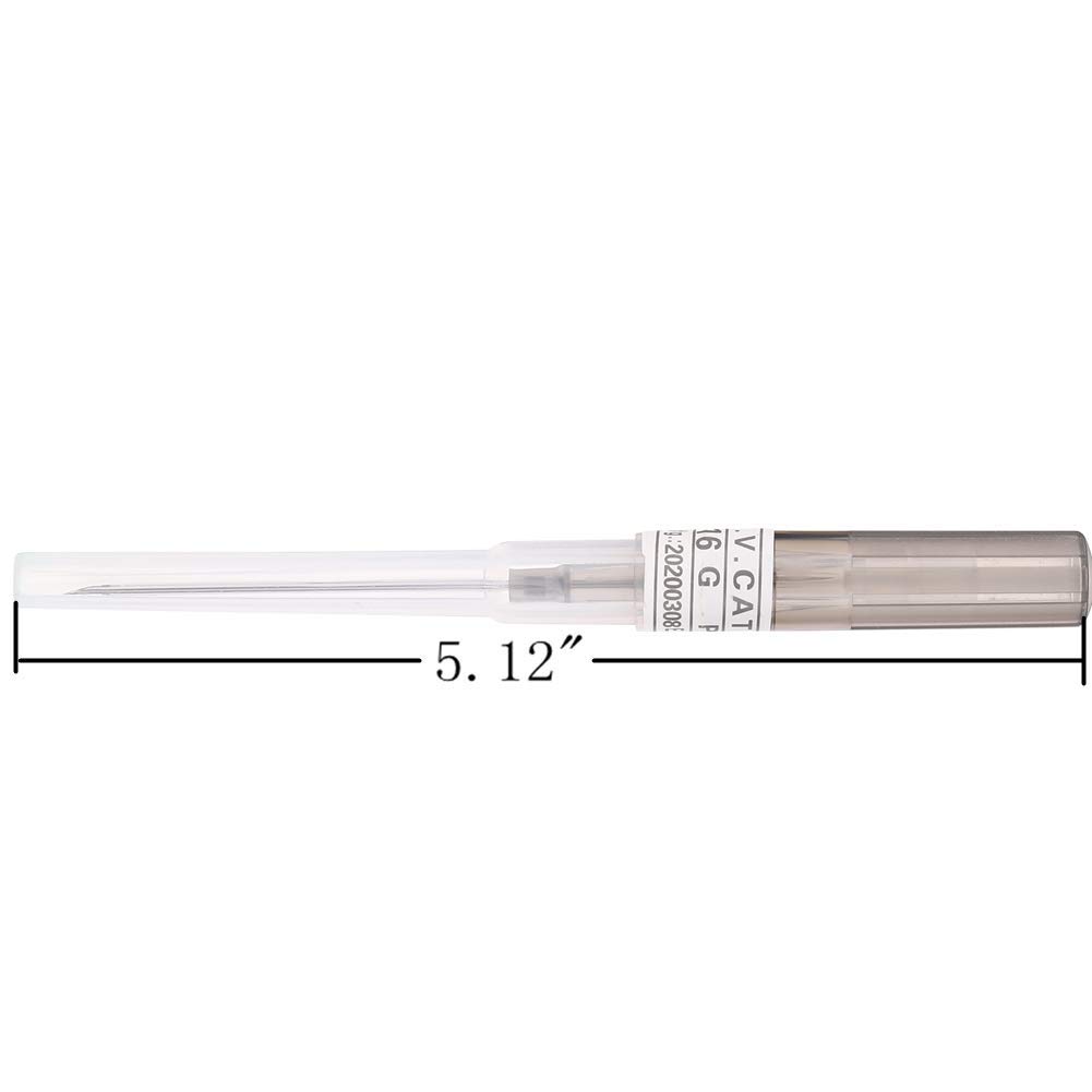 5PCS Body Piercing Needles 16G Gauge Steel Cartilage Piercing Catheter Needles for Lip Tongue Piercing Tattoo Supply (16G)