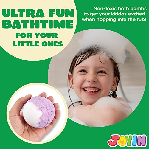 JOYIN Bath Bombs for Kids with Animal Eraser, 8 Pack Bubble Bath Bombs with Surprise Toy Inside, Natural Essential Oil SPA Bath Fizzies Set, Easter Gifts for Boys and Girls