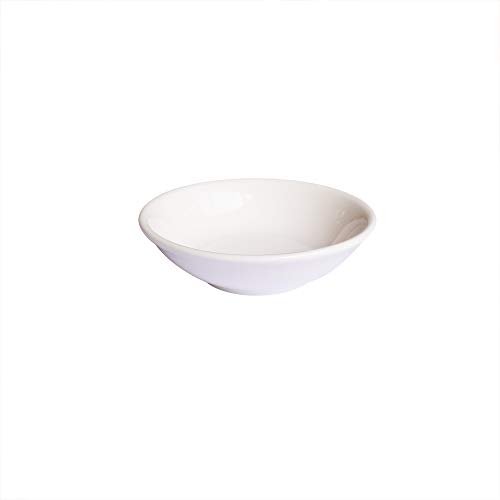 Yuauy 6 pcs Round 7mm Porcelain Soy Sauce Dish Ceramic Dip Dipping Bowls White Palette for Dinner Baking BBQ and Cooking