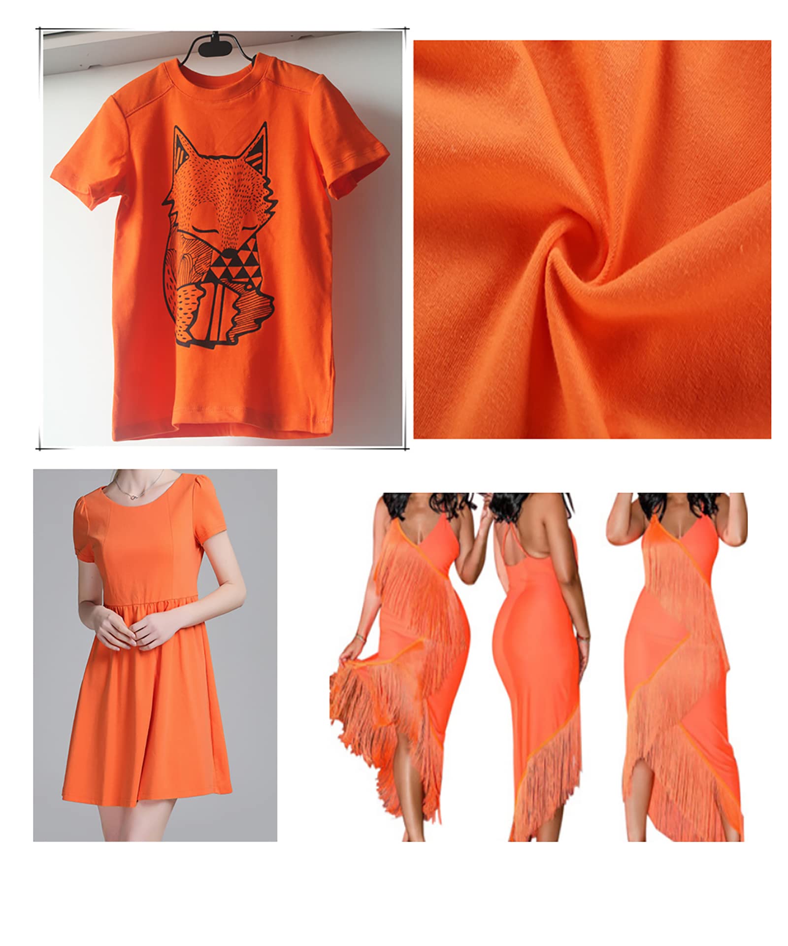 Orange Stretch Spandex T Shirt Knit Fabric Solid Cotton Spandex Knitting Jersey by The Yard Craft Fabric by Yard DIY Sewing Hobby Fabric for T-Shirt (Vermillion Orange, 1 Yard)