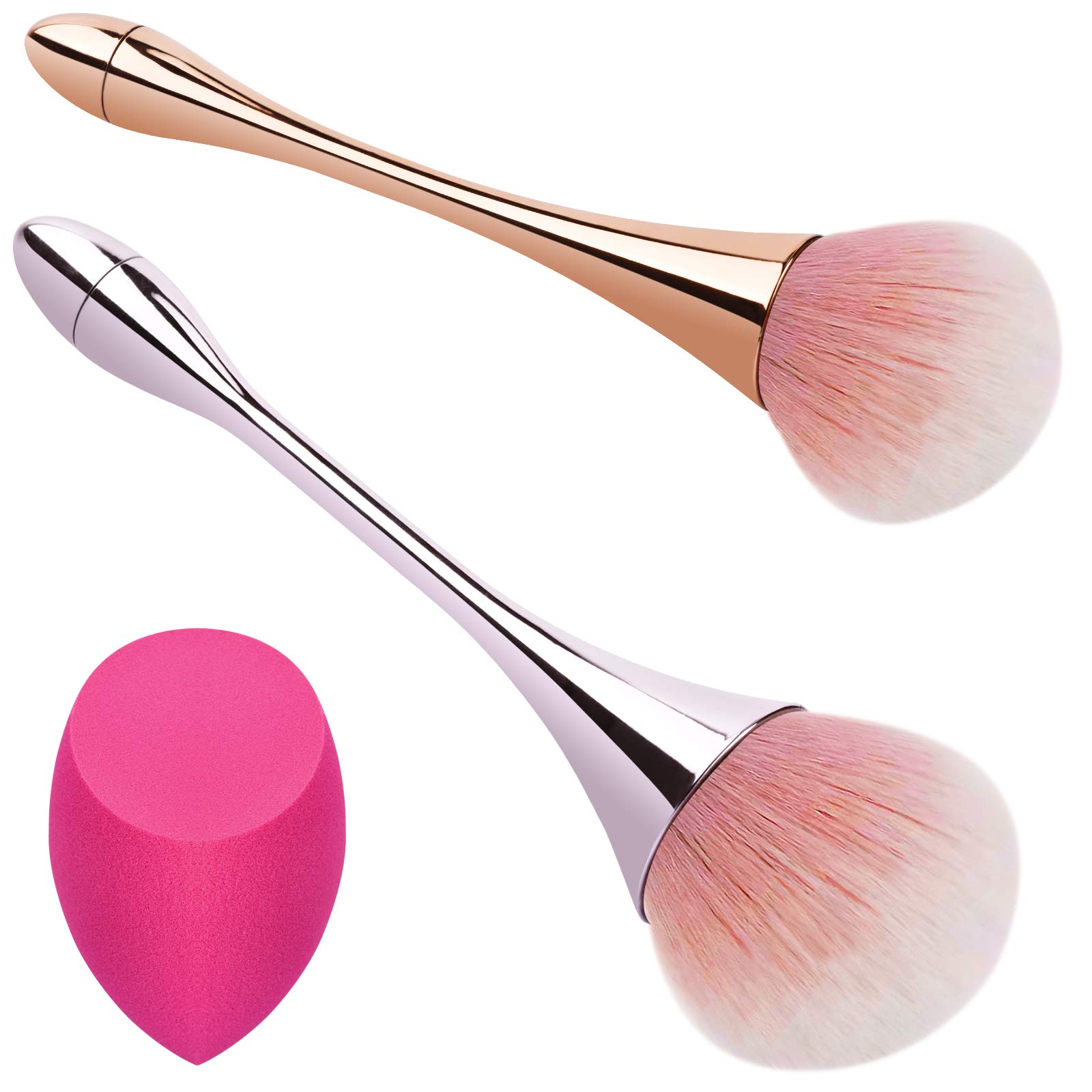 Large Powder Brush, Gomigle 2 Sizes Bronzer Brush, Blush Brush for makeup, Foundation Brush, Kabuki Brush, Professional Fluffy Loose Setting Powder Brush