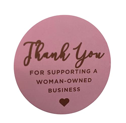 Thank You for Supporting A Woman Owned Business 500PCS Stickers Roll, 1.5" Round Kraft Stickers Thank You Purchase Stickers- 1 Roll 3 Gold Matte Fonts (Rose Gold Style 2)