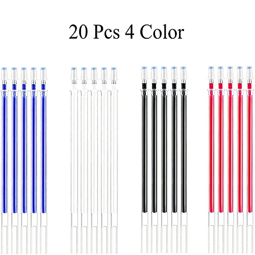Heat Erasable Pens ,4 Pieces Fabric Marking Pens with 20 Refills for Quilting Sewing, Dressmaking, Fabrics, Tailors Sewing Fabrics,Tailor's Chalk Pencils Chalks Pen