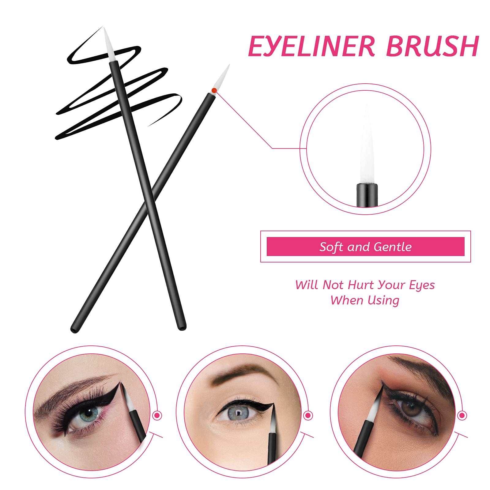 260 Pieces Disposable Makeup Tools Kit, Eyeliner Brushes Mascara Wands Lipstick Applicators Plastic Organizer Box Short Waterproof Cape Stainless Steel Makeup Palette, Spatula (Black) (Black)