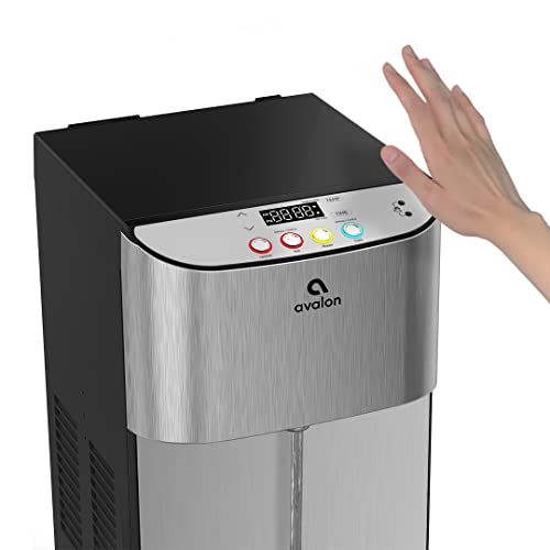 Avalon Hand-Free Touchless Electric Bottleless Water Cooler Dispenser with BioGuard- 3 Temperatures, Digital Clock with Temperature Control, Self Cleaning, Anti-Microbial Coating, Stainless Steel