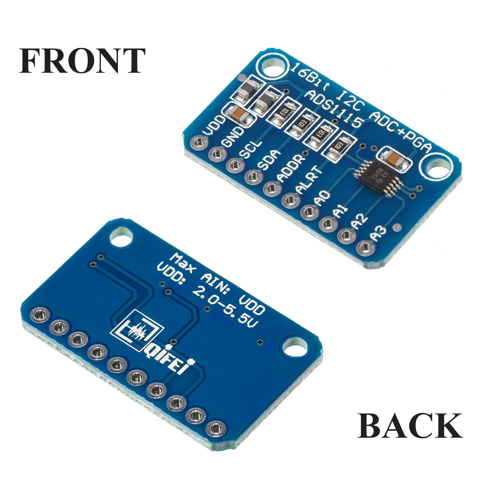 Weewooday 6 Pieces ADS1115 Analog-to-Digital Converter 16 Bit ADC 4 Channel Module Converter with Programmable Gain Amplifier ADC Converter Development Compatible with Arduino/Raspberry Pi