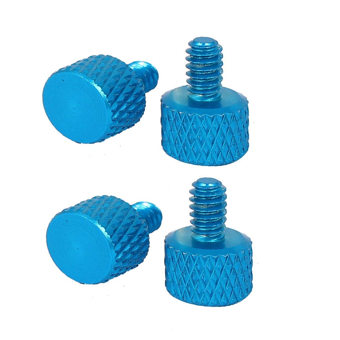 New Lon0167 Computer Graphics Featured Card Flat Head reliable efficacy Knurled Thumb Screws Sky Blue 6#-32 4pcs(id:83e 20 83 a28)