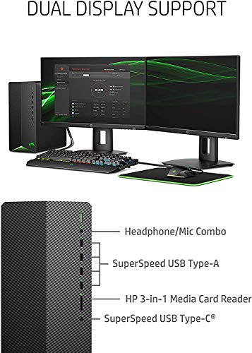 HP 2022 Pavilion TG01 Gaming Desktop - 10th Intel i3-10100 4-Core CPU - 4GB Nvidia GTX 1650 Super - 16GB DDR4-256GB PCI-E SSD + 1TB HDD - WiFi Bluetooth RJ45 - Windows 10 Pro w/ 32GB USB