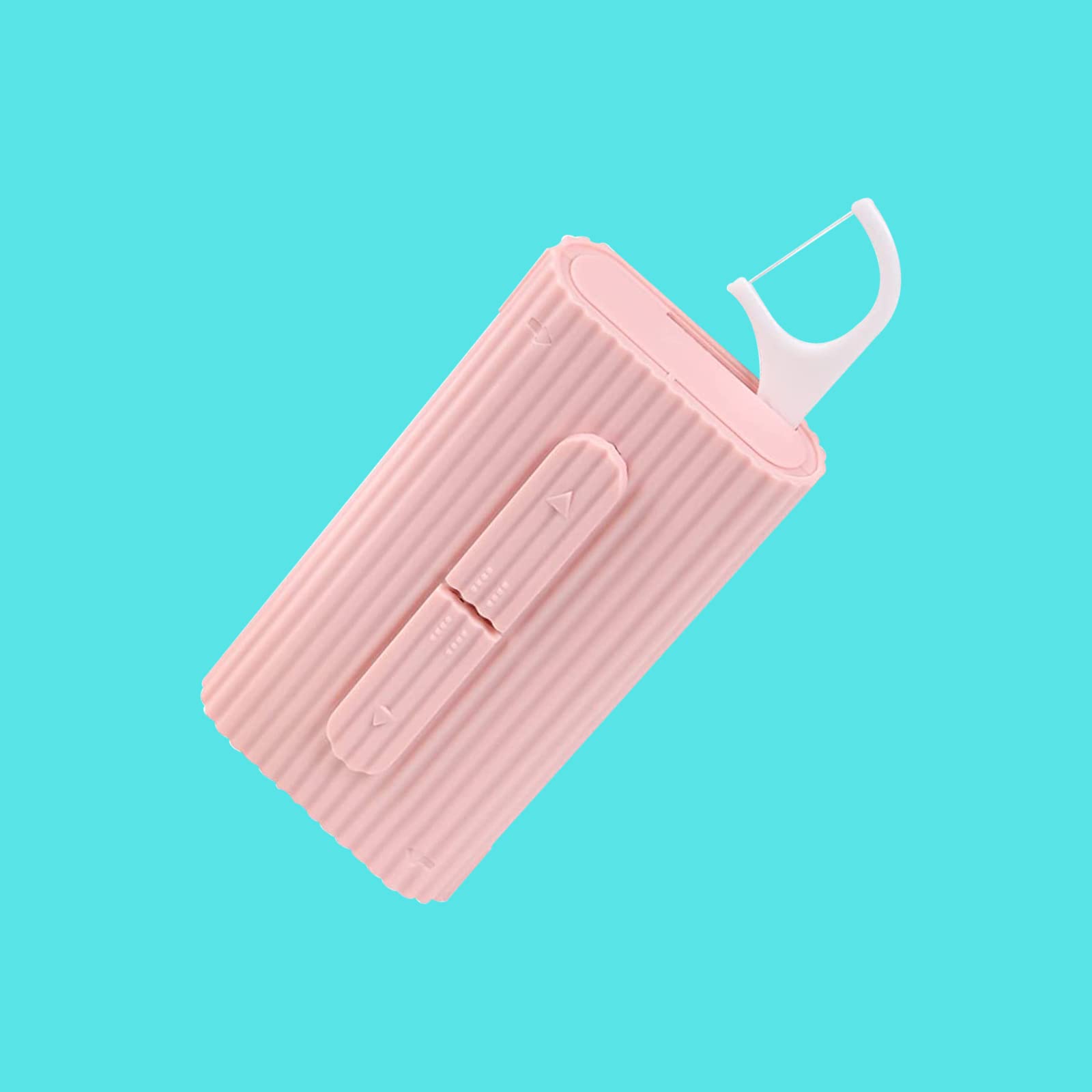 Holy Rose Dental Floss Dispenser Travel Floss Picks Dispenser Portable Flossers Toothpick Cases Fine Floss Organizer with Floss Stick 168 Count Tasteless Clean Tooth More hygienic. (Pink White)