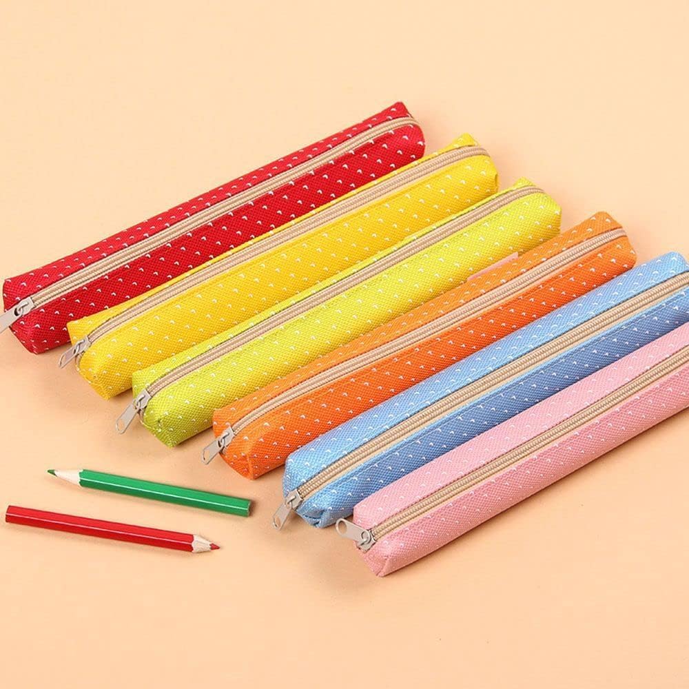 1Pc Orange Pencil Case, Cute Stationeries Pouch, Kawaii Pencil Pouch, Candy Color Pencil Box, Super Slim Pen Bag, Wave Point Cosmetic Bag,Pen, Pencil and Marker Cases,Arts, Crafts and Sewing