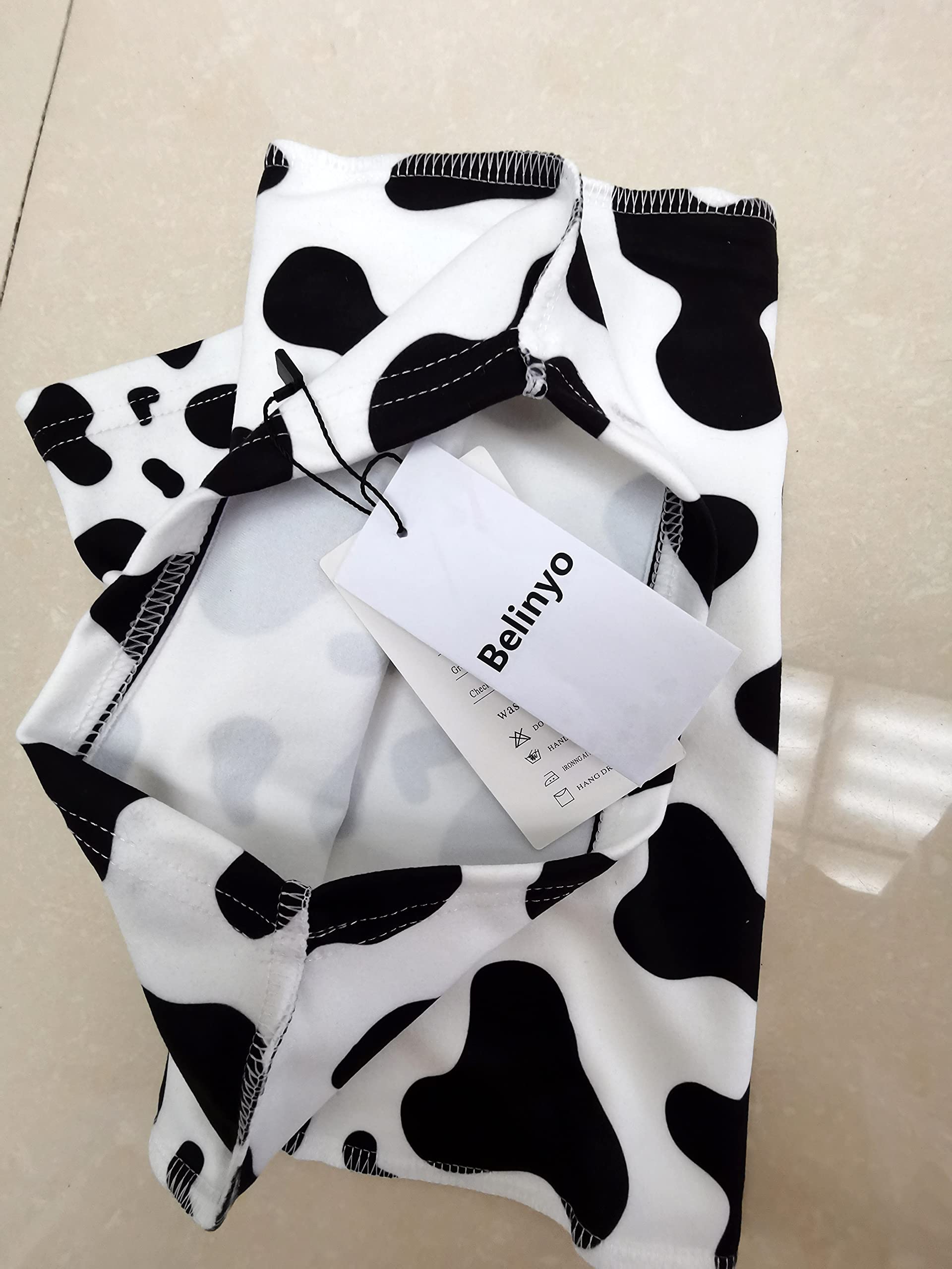 Belinyo Cow Print Newborn Swaddle Set Baby Receiving Blanket with Beanie Hat Infant Swaddle for Girls Boys One Size