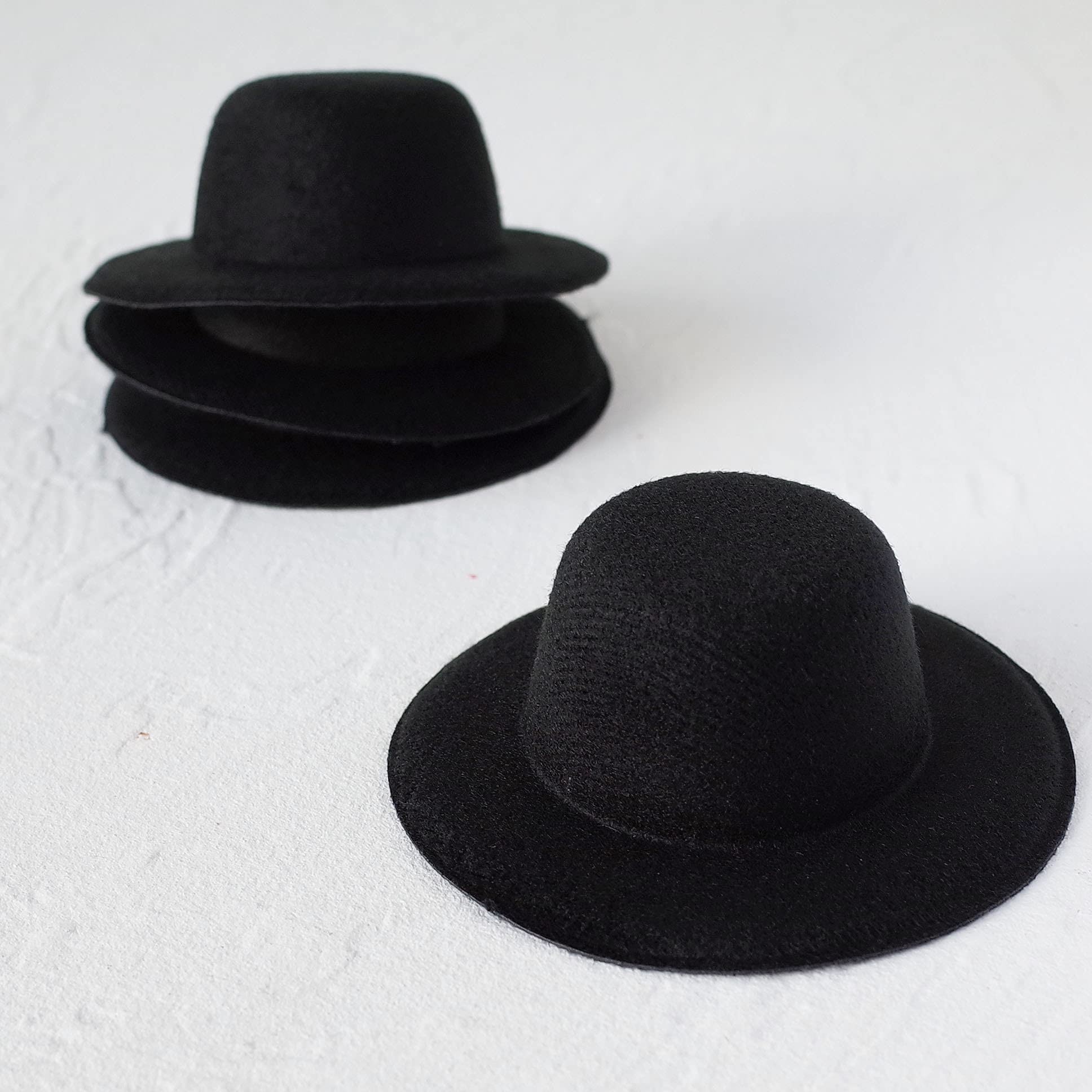 10 pcs Black Mini Formal Hats Miniature Hats for DIY Crafts Hair Accessories Decorate(3.9"/10cm)
