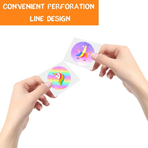 500Pcs Unicorn Stickers Roll in 9 Cute Designs, Motivational Reward Labels Sticker for School, Sealing Cards & Party Decoration (Unicorn)