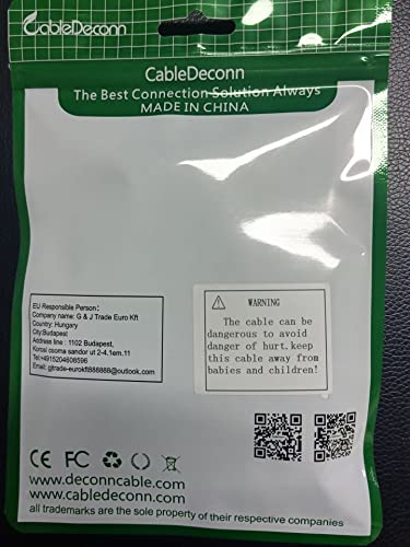 CableDeconn DisplayPort 1.4 to HDMI 2.1 8K Cable 2 m Converter 8K @ 30Hz 4K @ 120Hz Directional Compatible with DisplayPort PC and HDMI Displays