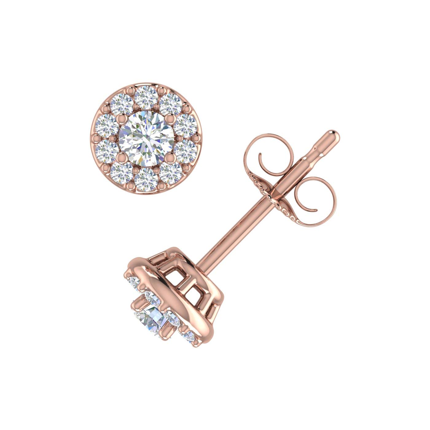 1/4 Carat Diamond Halo Stud Earrings in 10K White Gold