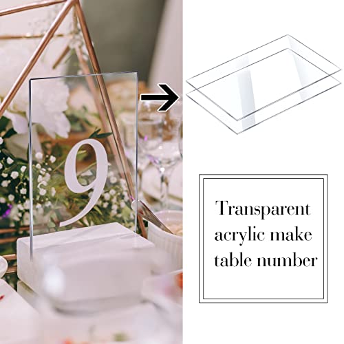 120 Pcs Clear Acrylic Place Cards Acrylic Name Cards Acrylic Table Number Card Blank Acrylic Name Plate Acrylic Seating Chart Cards Sign for Wedding DIY Table Setting Banquet Party (Rectangular Style)