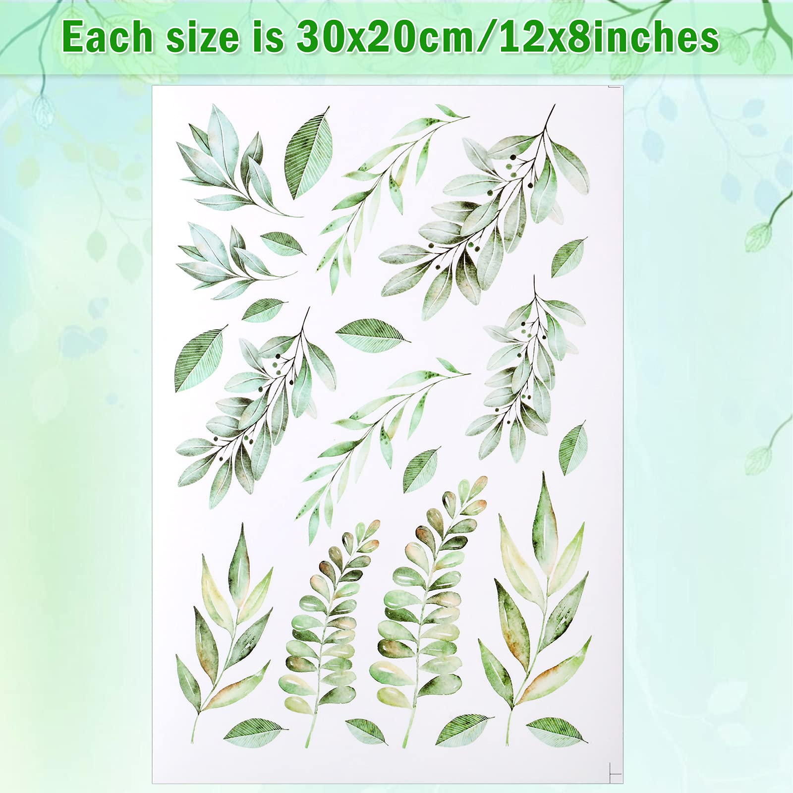 276 Pieces Country Leaves Peel and Stick Wall Decals Leaves Wall Decals Modern Wall Art Decals Temperate Leaves Wall Decals Stickers Fresh Leaf Wall Decals Plants Tree Leaves for Kids Nursery Room