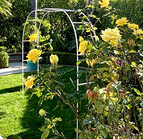 Adorox 7.5 Ft Metal Arch (Two Way Assemble) for Wedding Garden Bridal Party Decoration Arbor (Black)