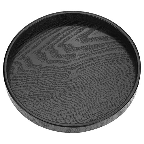 Wood Tea Tray, Wood Large Black Tray Round Tea Tray Food Tray for Home Office Teahouse for Dinner Trays Tea Tray bar Tray Breakfast Tray(30cm)