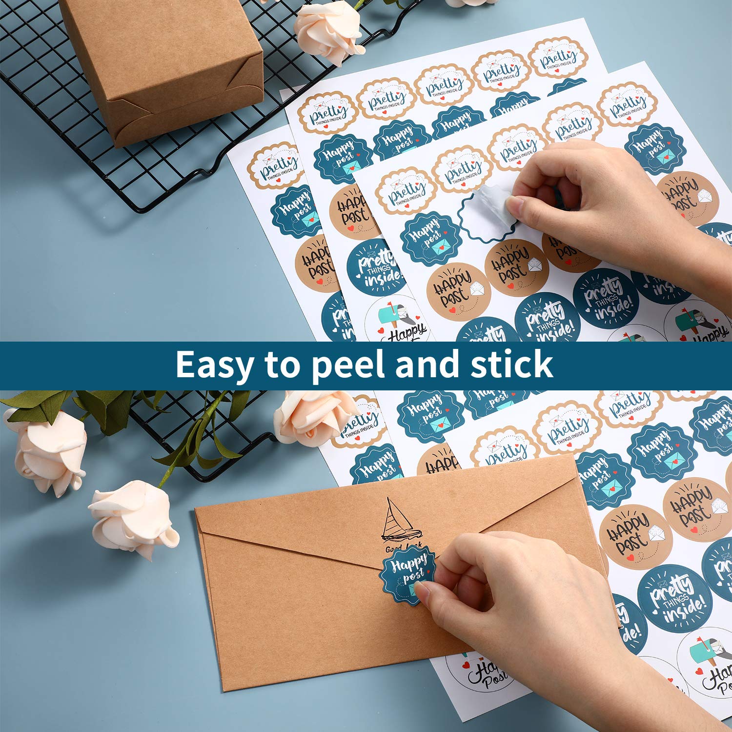 500 Pieces Mail Stickers Small Business Post Package Labels Thank You for Your Order Stickers for Businesses Online Shop Owners