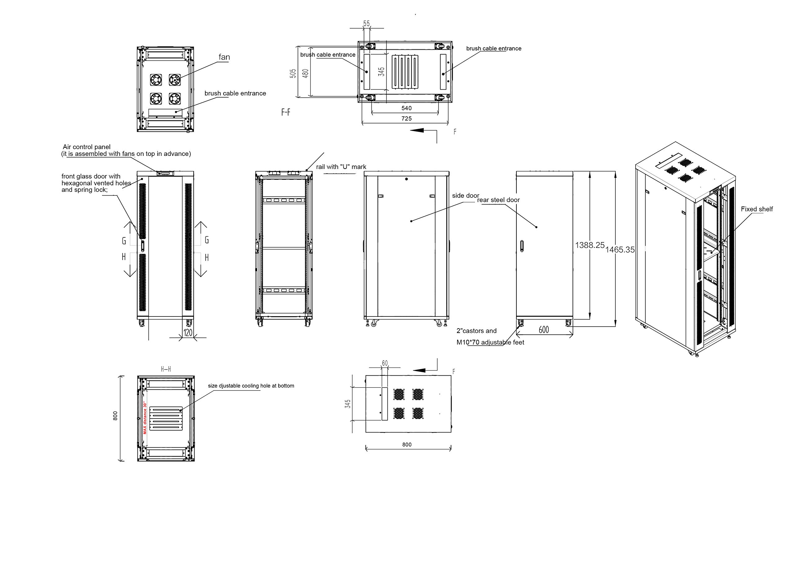 27U 32" Depth Server Rack Enclosure Cabinet Best Floor Standing Network Server Rack Cabinet