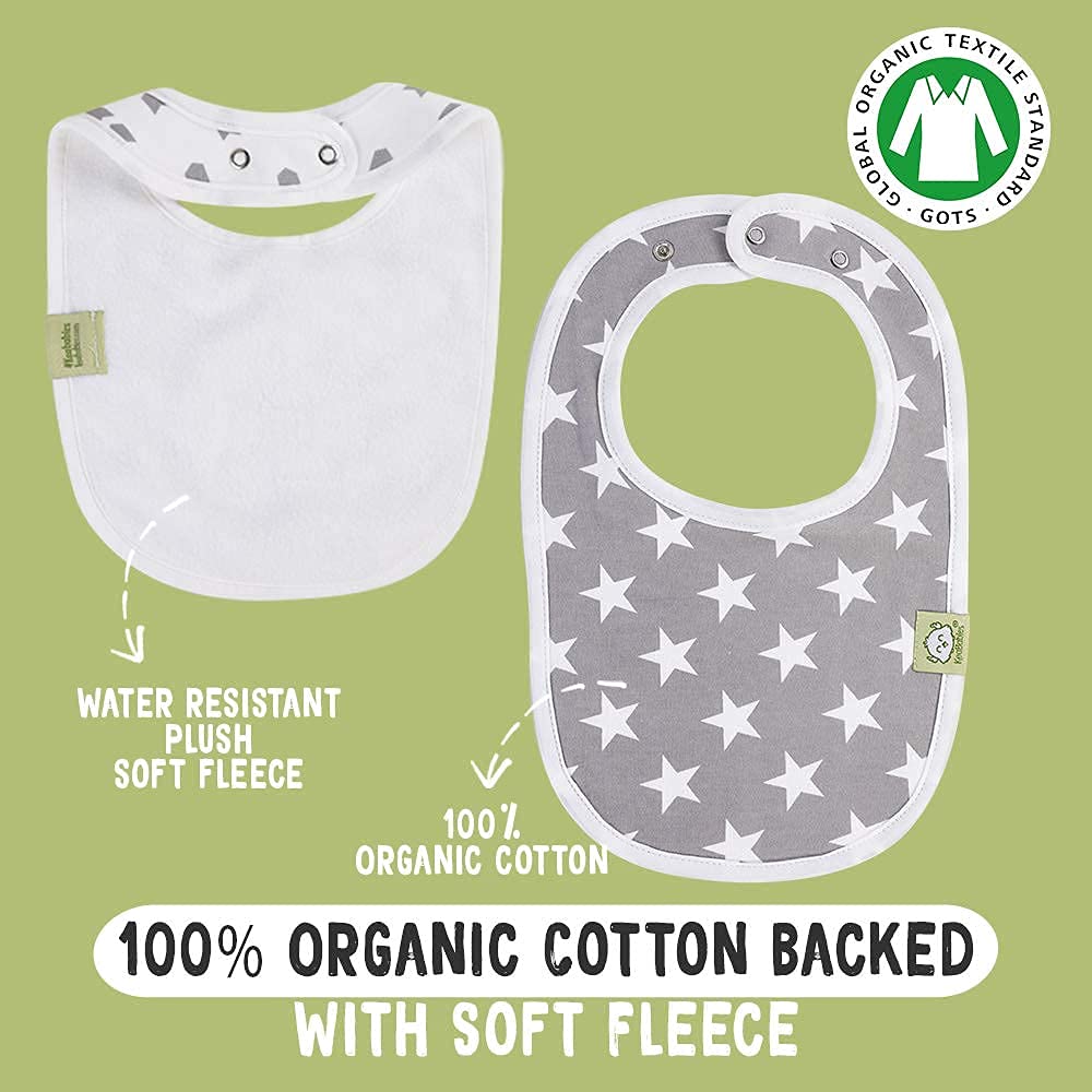 KeaBabies 5-Pack Muslin Baby Burp Cloths and 8-Pack Baby Bibs for Boys & Girls - Machine Washable Newborn Cloth Bib