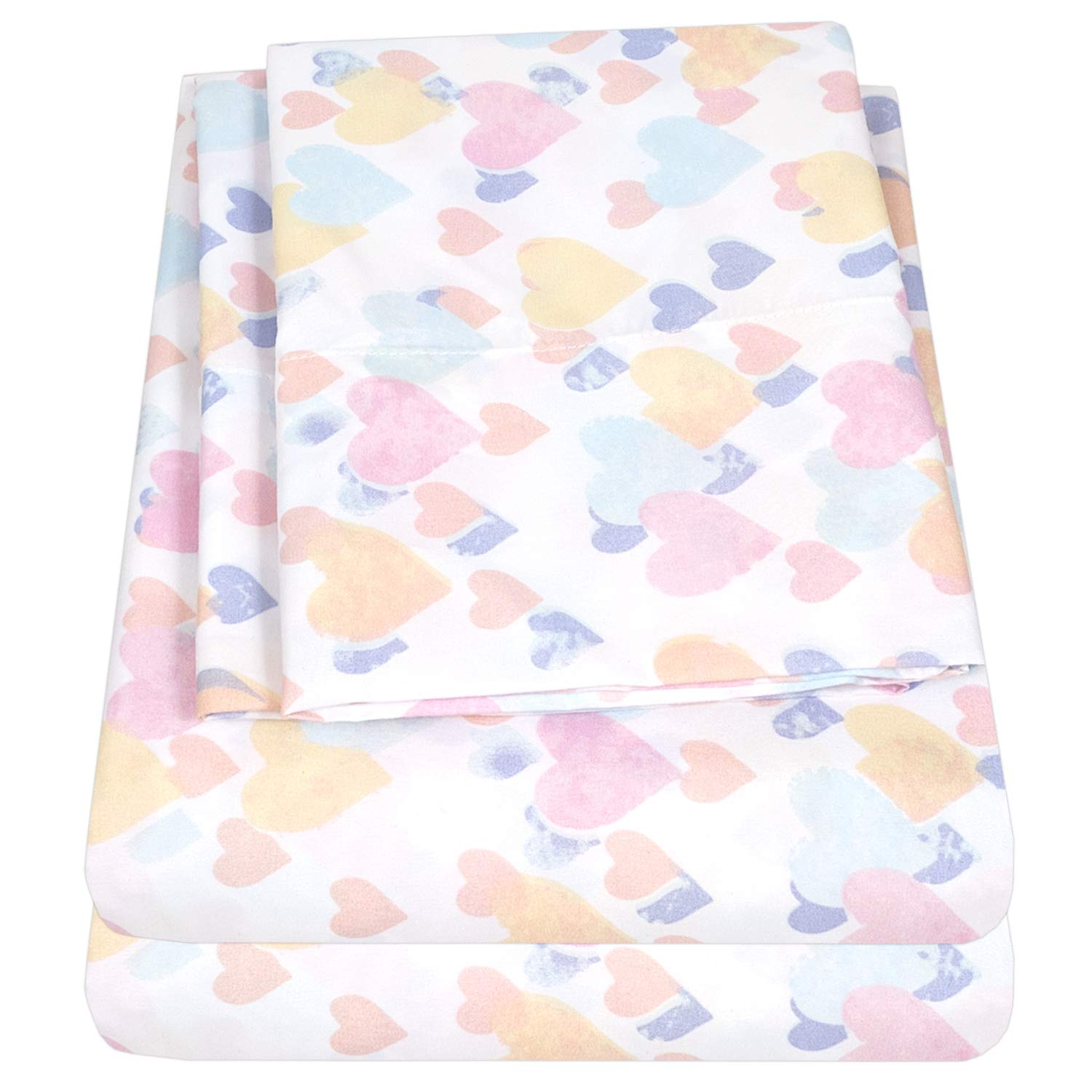 1500 Supreme Kids Bed Sheet Collection - Fun Colorful and Comfortable Boys and Girls Toddler Sheet Sets - Deep Pocket Wrinkle Free Soft and Cozy Bedding - Full, Vintage Hearts